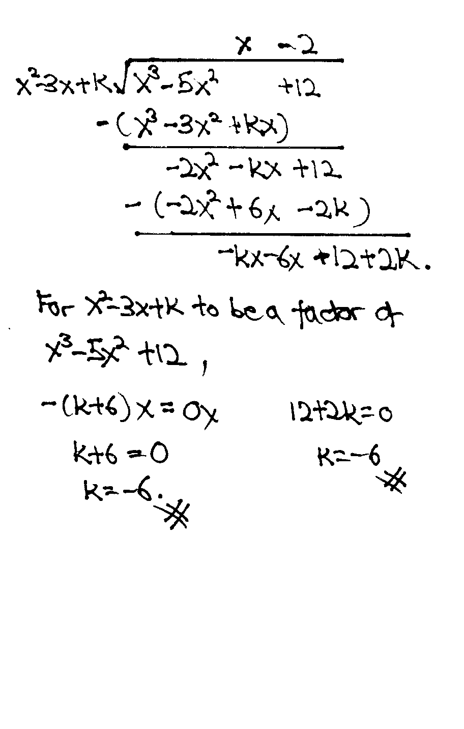 Long Division On A Polynomial Expression With A Linear Factor