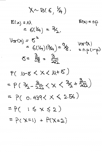 Binomial Distribution 1 s.d – JC-MATH TUITION